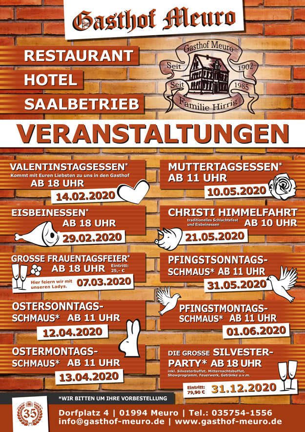 Gasthof Meuro – Hotel – Restaurant – Saalbetrieb – seit 1902